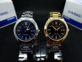 ขาย นาฬิกา CASIO ทรงกลม สเเตนเลสทอง/เงิน งานJapan Movement